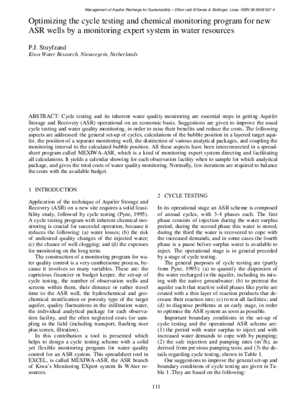 (PDF) Optimizing the cycle testing and chemical monitoring program for ...