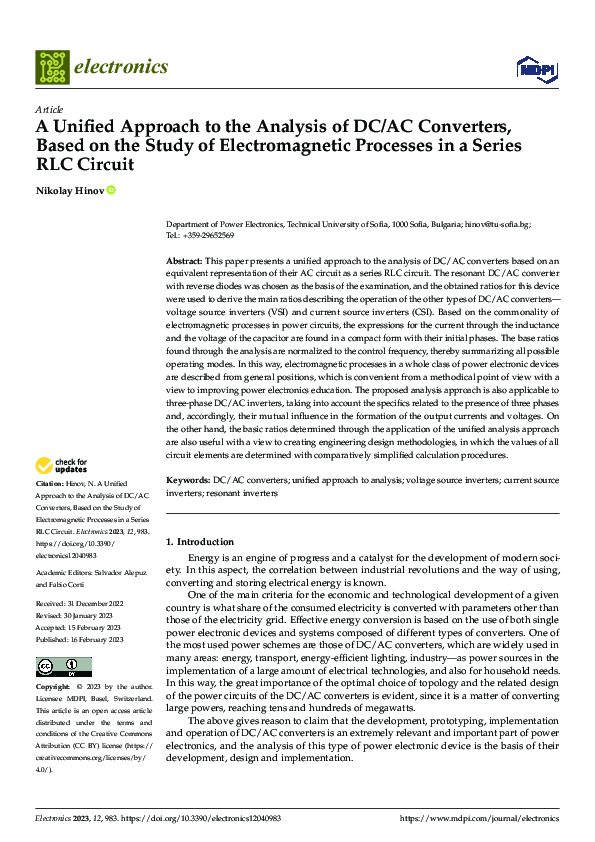 (PDF) A Unified Approach to the Analysis of DC/AC Converters, Based on the Study of ...