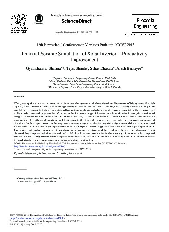 (PDF) Tri-axial Seismic Simulation of Solar Inverter – Productivity ...