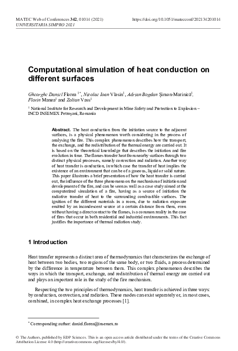 (PDF) Computational simulation of heat conduction on different surfaces