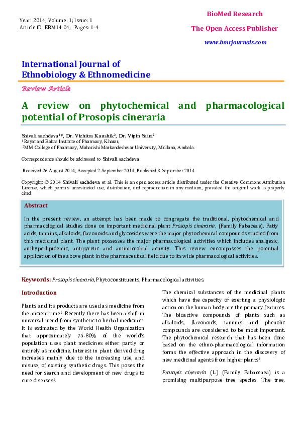 (PDF) International Journal of Ethnobiology & Ethnomedicine-A review on ...
