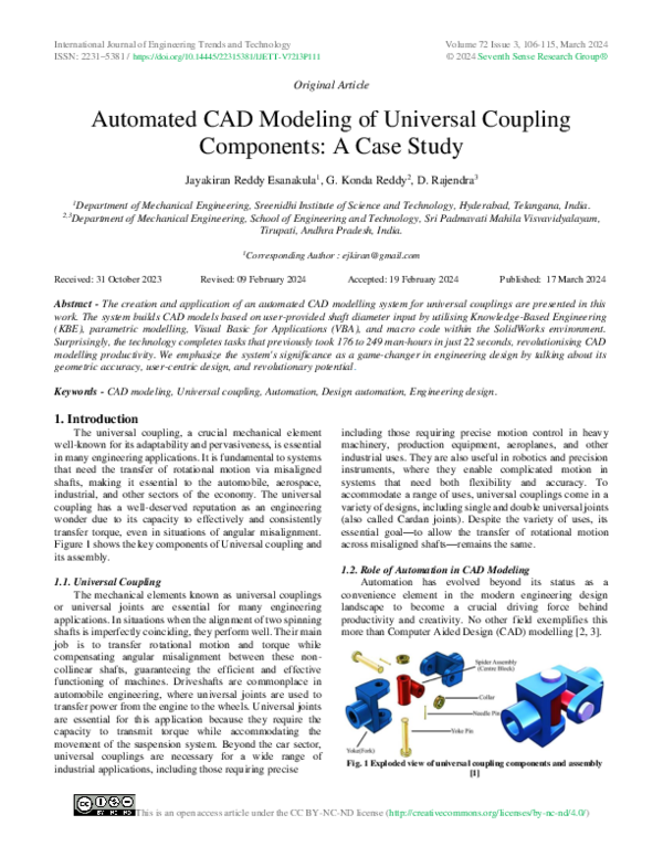 (PDF) Automated CAD Modeling of Universal Coupling Components: A Case Study
