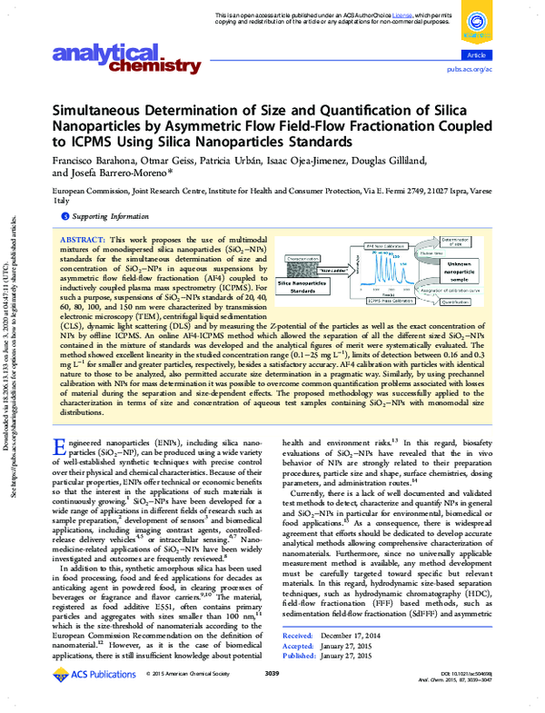 (PDF) Simultaneous Determination of Size and Quantification of Silica Nanoparticles by ...