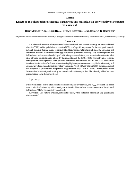 (PDF) Effects of the dissolution of thermal barrier coating materials ...