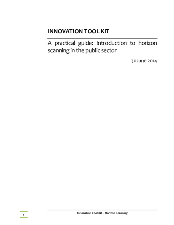 (PDF) Innovation toolkit a practical guide: Introduction to horizon ...