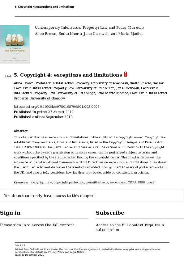 (PDF) 5. Copyright 4: exceptions and limitations