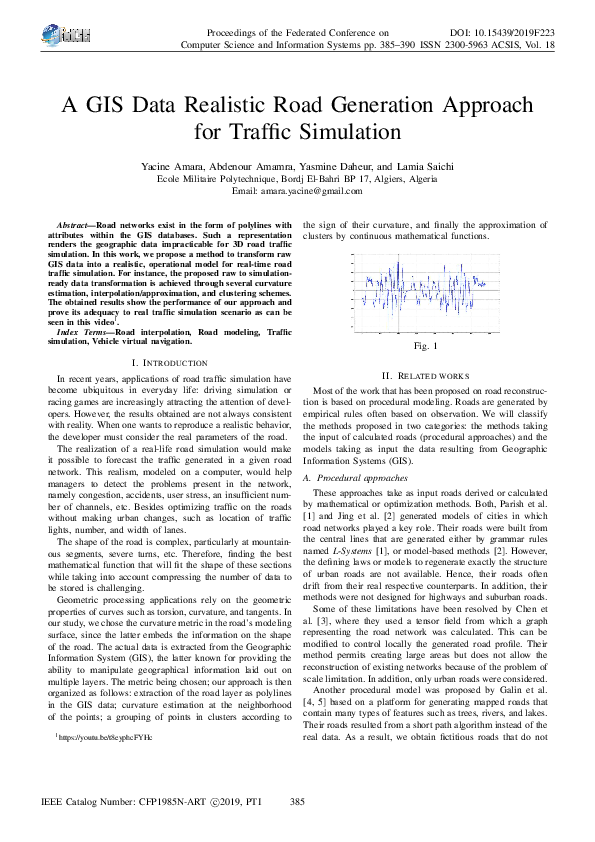 (PDF) A GIS Data Realistic Road Generation Approach for Traffic Simulation
