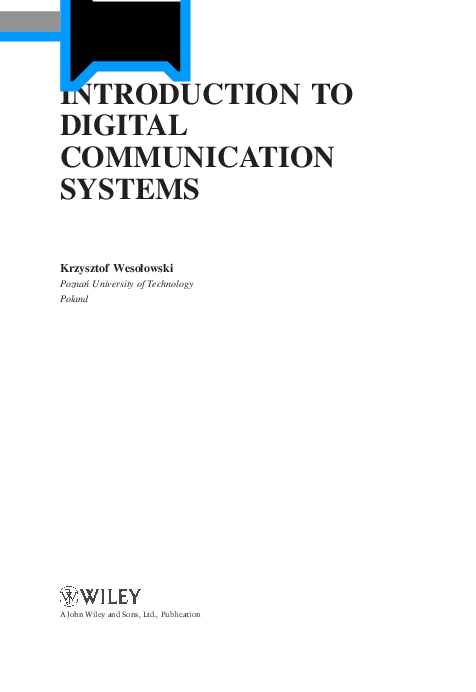 (PDF) Introduction to digital communication systems