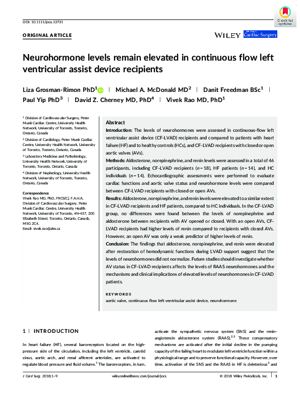 (PDF) Neurohormone levels remain elevated in continuous flow left ...