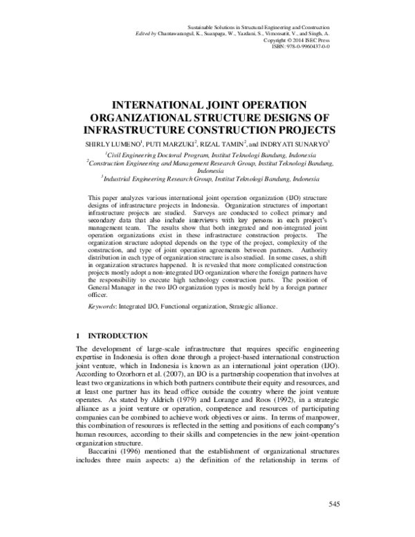 (PDF) International Joint Operation Organizational Structure Designs of ...