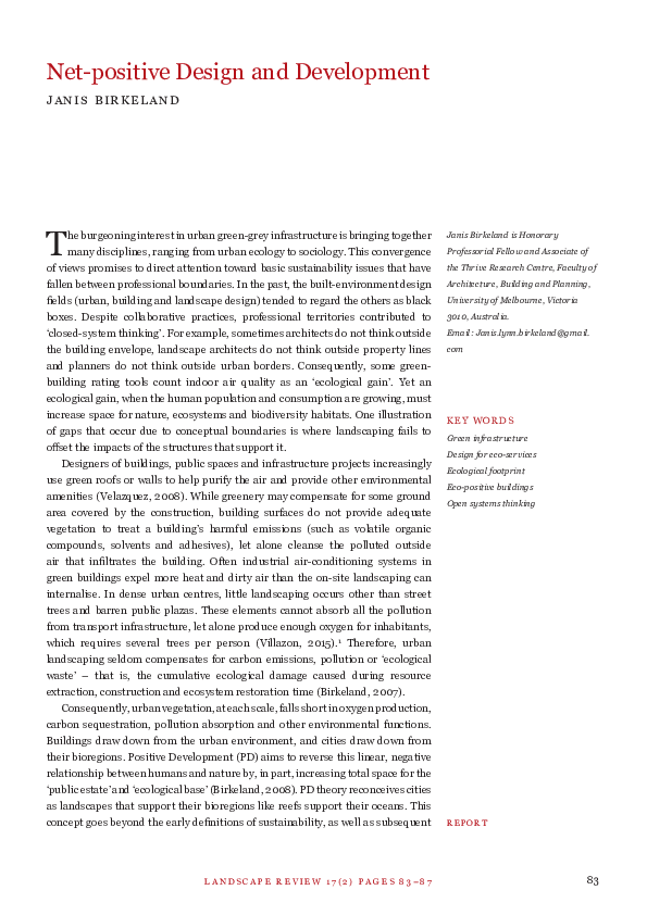 (PDF) Net-positive Design and Development