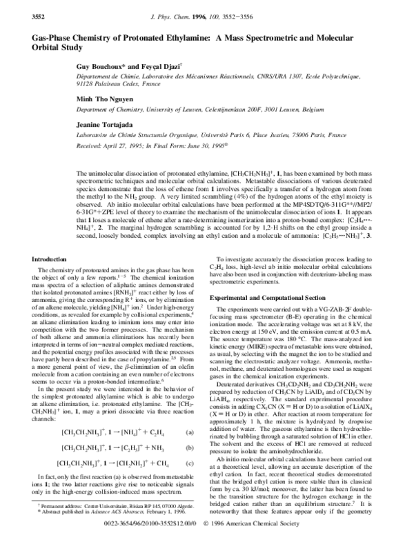 (PDF) Gas-Phase Chemistry of Protonated Ethylamine: A Mass ...