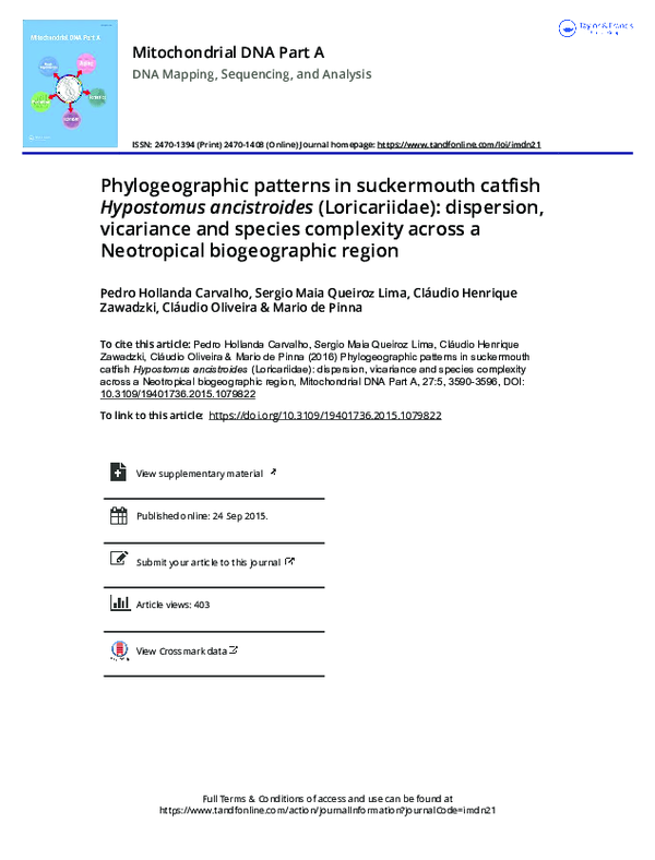 (PDF) Phylogeographic patterns in suckermouth catfish Hypostomus ...