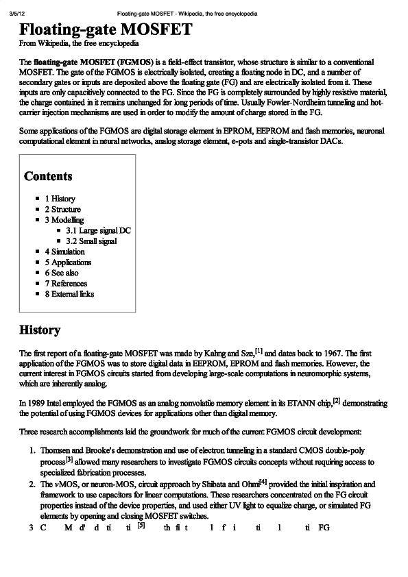 (PDF) Floating-Gate MOSFET