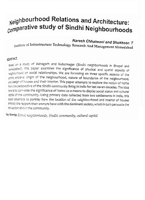 (PDF) Neighbourhood Relations and Architecture