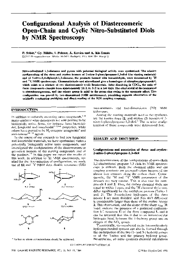 (PDF) Configurational analysis of diastereomeric open-chain and cyclic ...