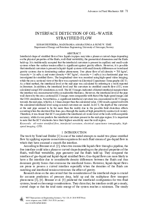 (PDF) Interface Detection of Oil–Water Stratified Flow
