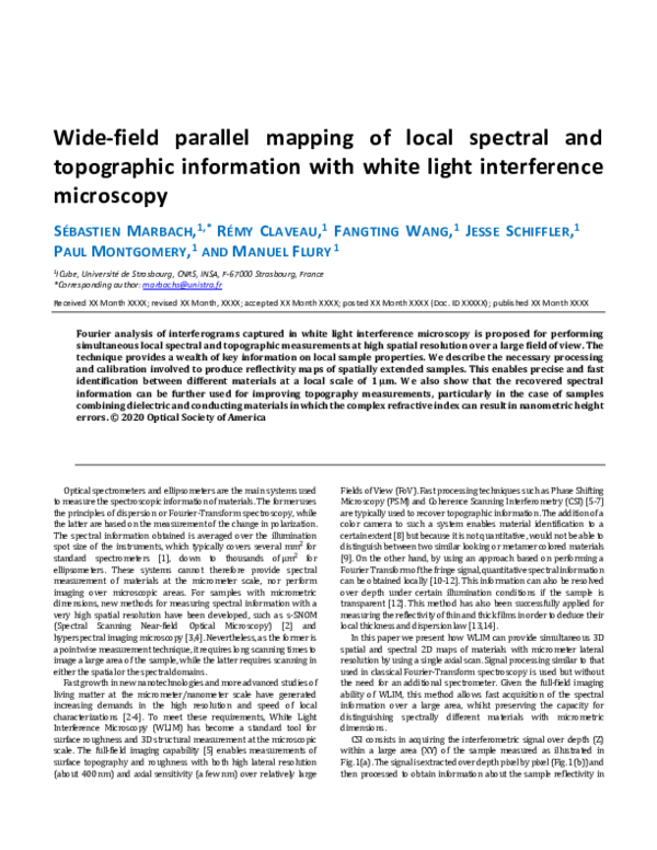(PDF) Wide-field parallel mapping of local spectral and topographic ...