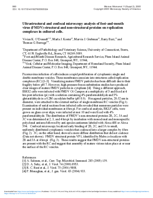 (PDF) Ultrastructural and Confocal Microscopy Analysis of Foot-and ...