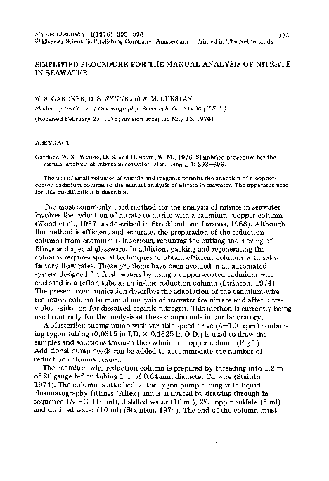 (PDF) Simplified procedure for the manual analysis of nitrate in seawater