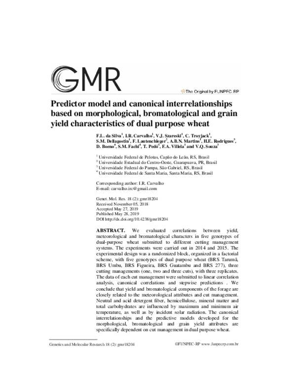(PDF) Research Article Predictor model and canonical interrelationships ...