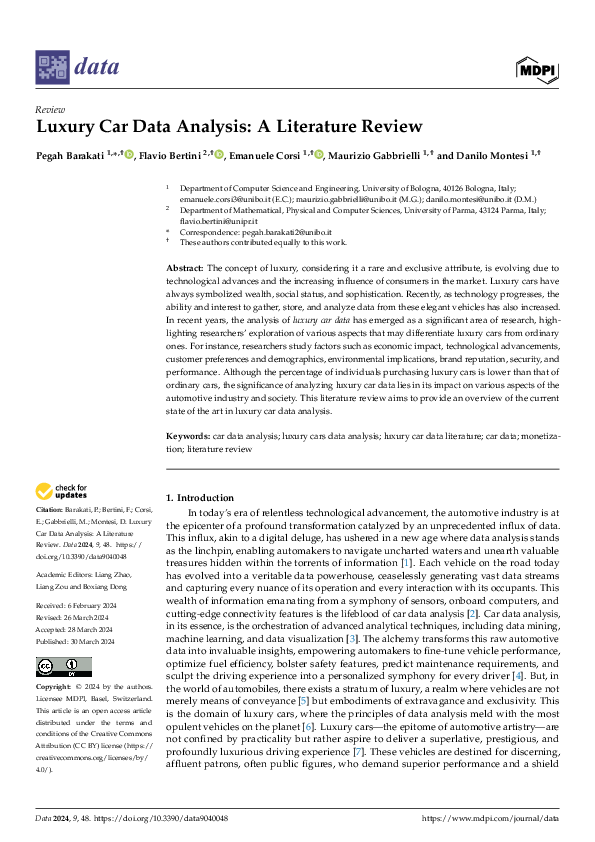 Pdf Luxury Car Data Analysis A Literature Review 2204
