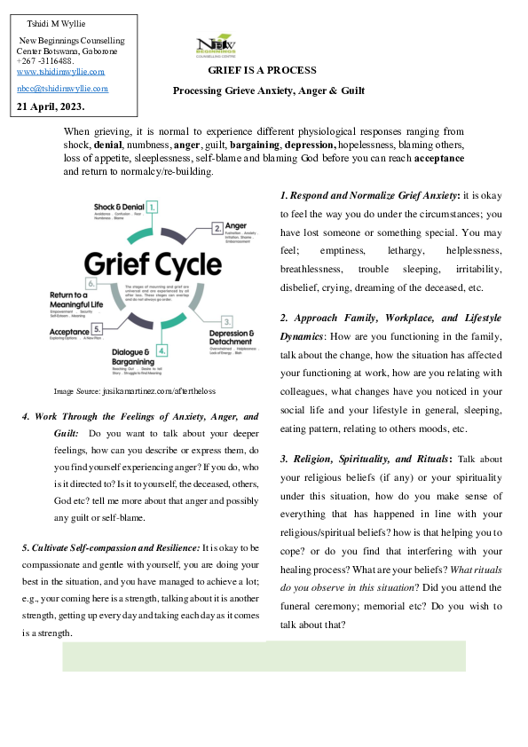(PDF) GRIEF IS A PROCESS WE ALL GO THROUGH