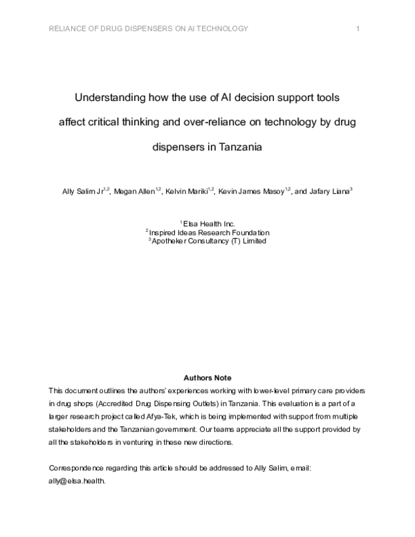 (PDF) Understanding how the use of AI decision support tools affect ...
