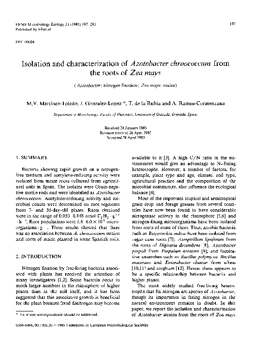 (PDF) Isolation and characterization of Azotobacter vinelandii mutant ...
