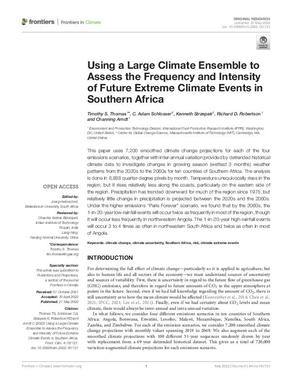(PDF) Using a Large Climate Ensemble to Assess the Frequency and ...