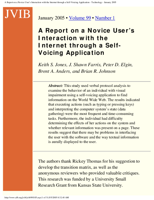 (PDF) A Report on a Novice User's Interaction with the Internet through ...
