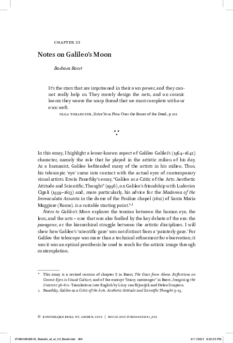 (PDF) Notes on Galileo’s Moon, in Contemplatio in the Visual Arts and ...