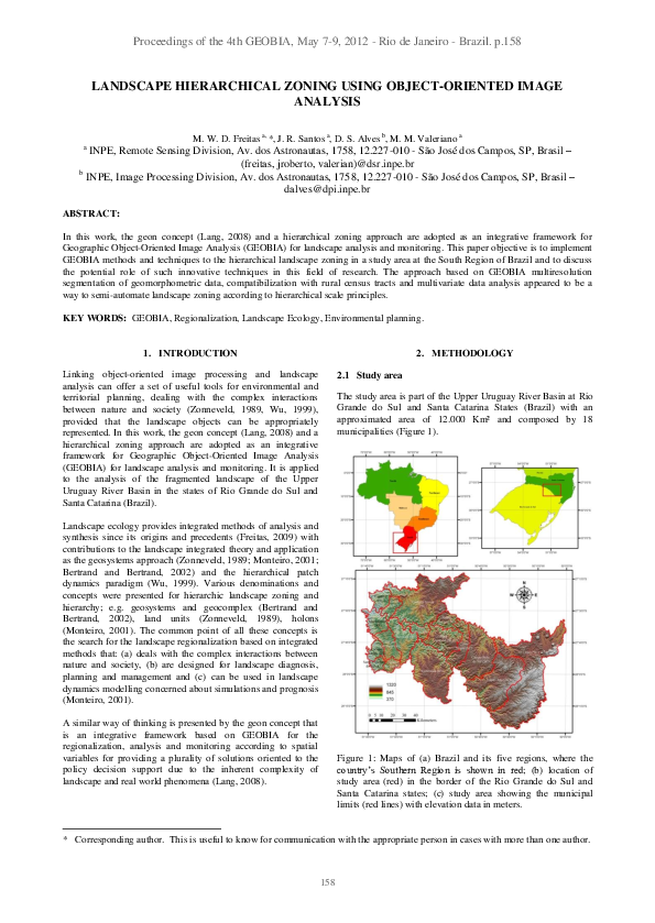 (PDF) Landscape Hierarchical Zoning Using Object-Oriented Image Analysis