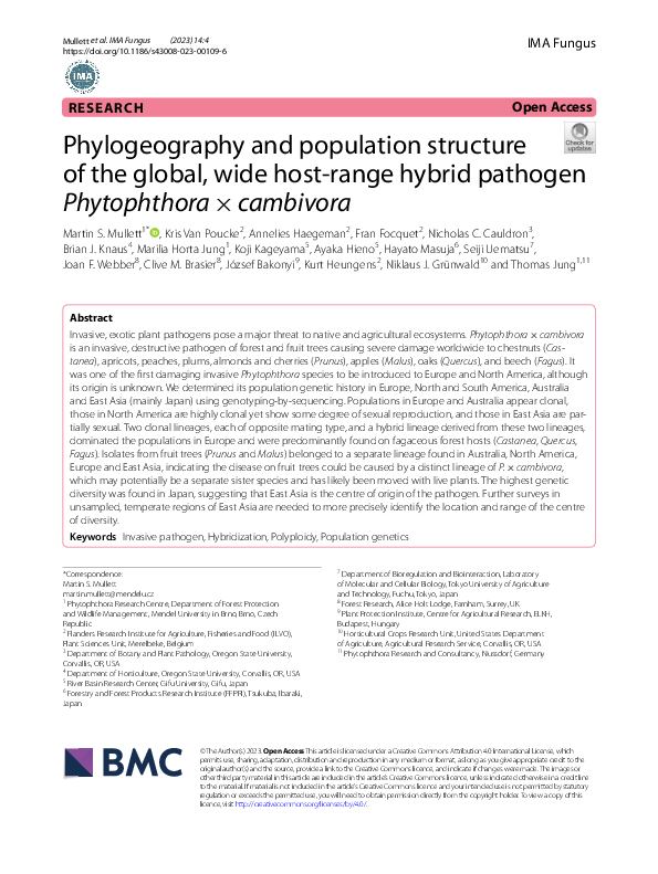(PDF) Phylogeography and population structure of the global, wide host-range hybrid pathogen ...