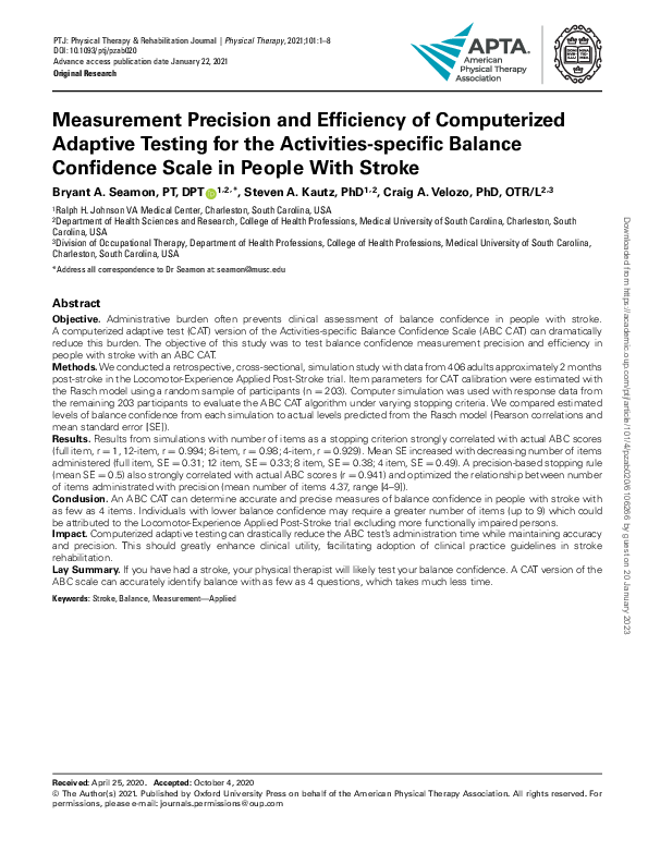 (PDF) Measurement Precision and Efficiency of Computerized Adaptive ...