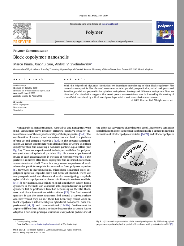 (PDF) Block copolymer nanoshells
