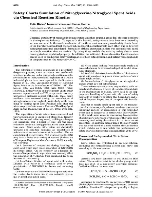 (PDF) Safety Charts Simulation of Nitroglycerine/Nitroglycol Spent ...