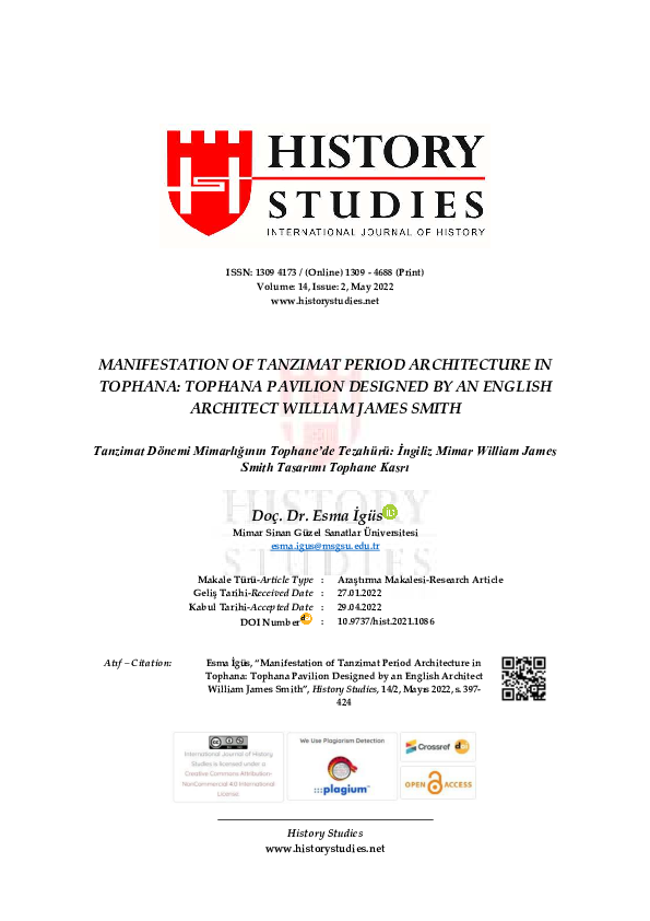 (PDF) Manifestation of Tanzimat Period Architecture in Tophana: Tophana ...