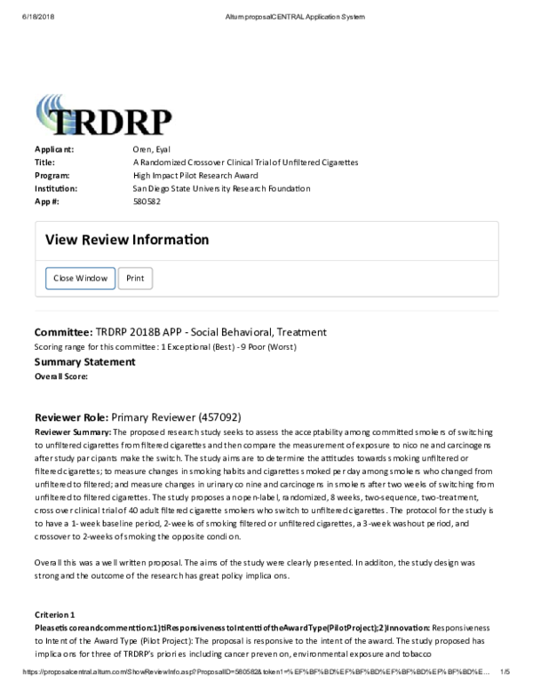 (PDF) Effects of Unfiltered Cigarettes on Smoking Behavior and Toxicant ...