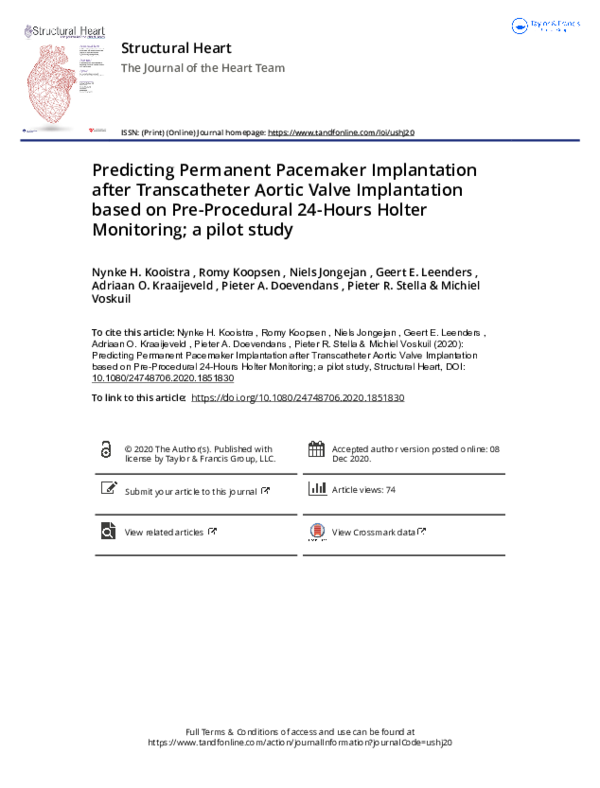 (PDF) Predicting Permanent Pacemaker Implantation after Transcatheter ...