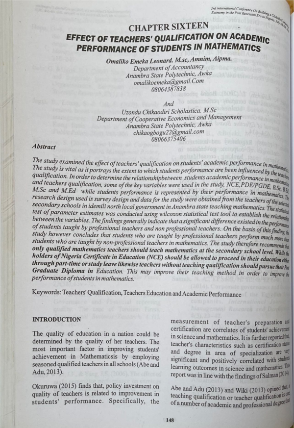 (PDF) Effect of Teachers Qualification on Academic Performance of ...