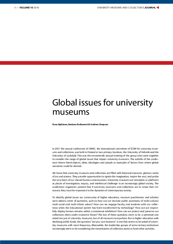(PDF) Global issues for university museums