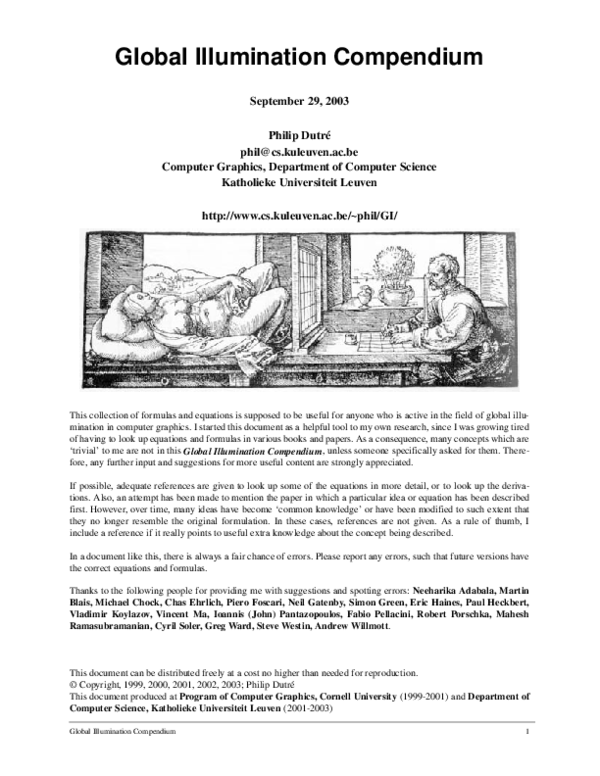 (PDF) Global illumination compendium