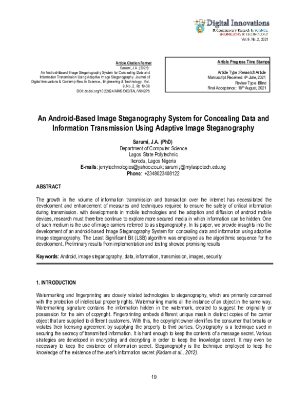 (PDF) An Android-Based Image Steganography System for Concealing Data and Information ...