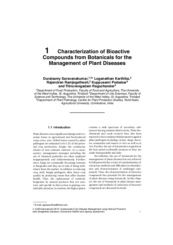 (PDF) Characterization of bioactive compounds from botanicals for the ...