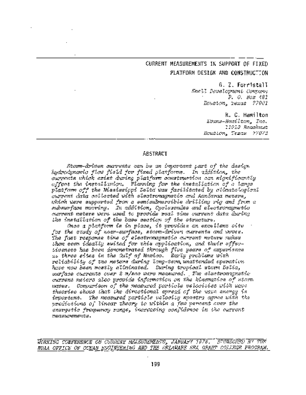 (PDF) Current measurements in support of fixed platform design and ...