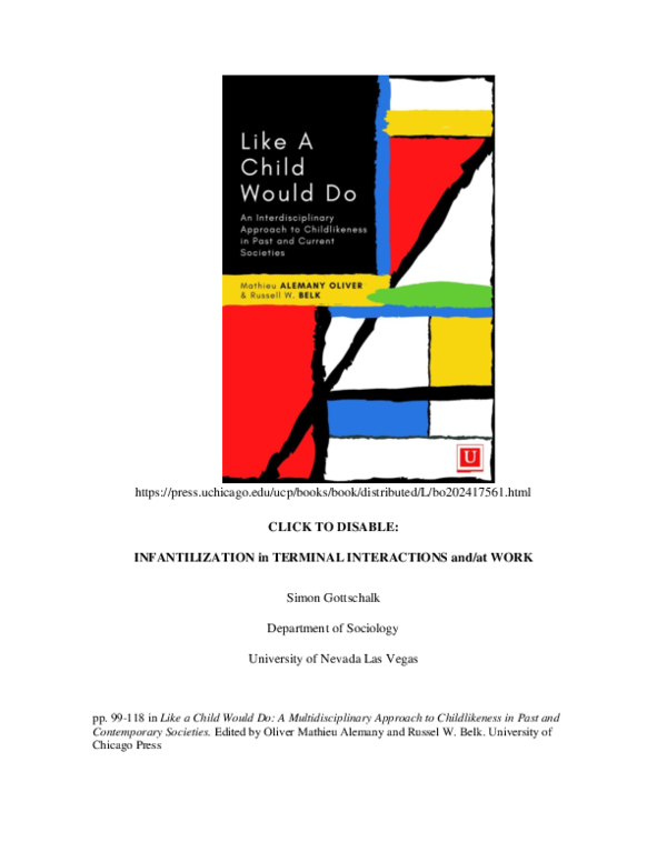 (PDF) Click to Disable: Infantilization in Terminal Interaction at Work