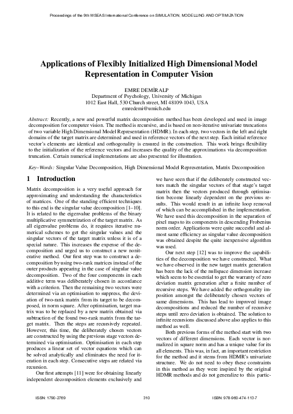 (PDF) Applications of flexibly initialized high dimensional model ...