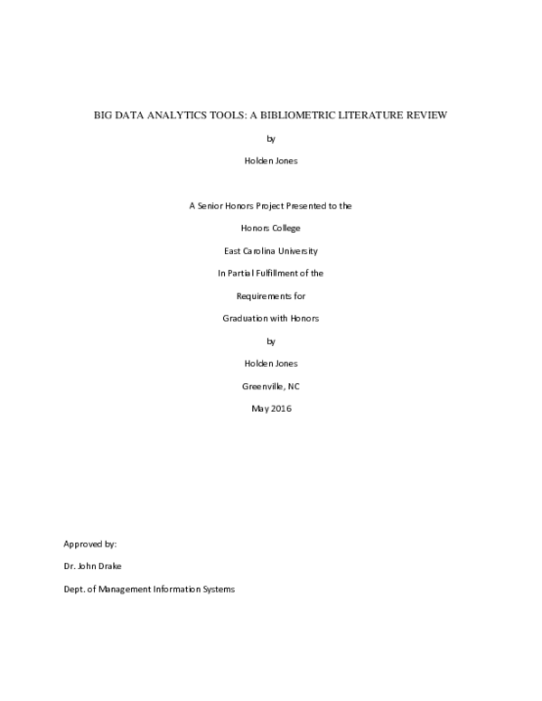 (PDF) Big Data Analytics Tools: A Bibliometric Literature Review