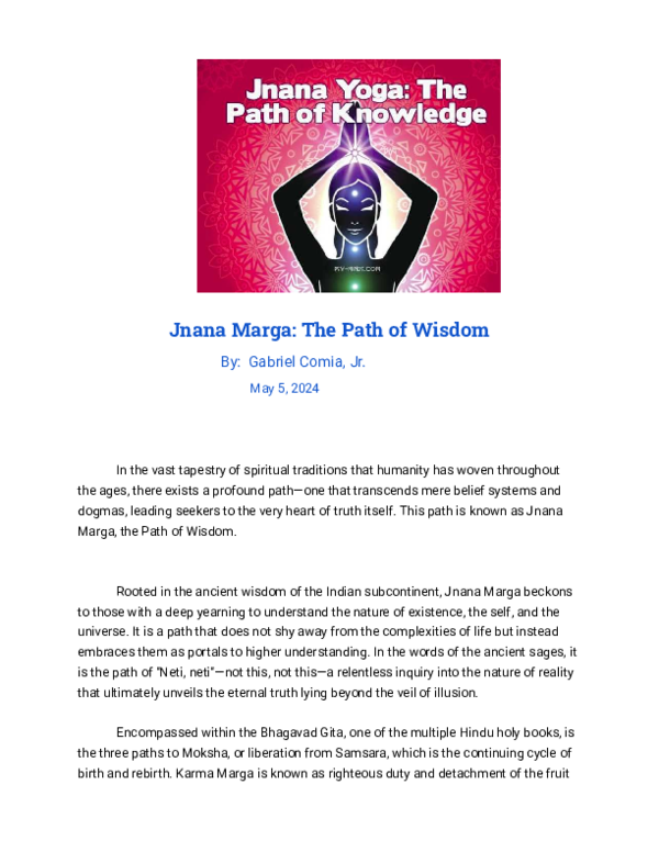 (PDF) Jnana Marga: The Path of Wisdom